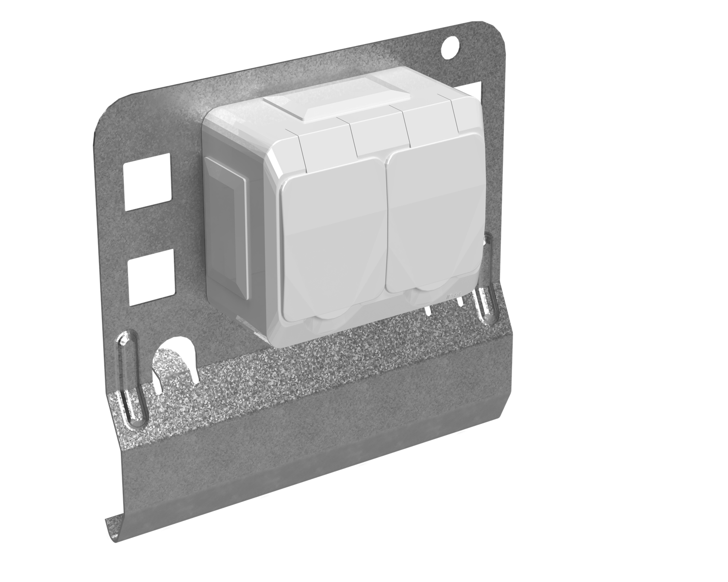 Outlet 2-way IP44/box plate 35S HDG | Wibe group