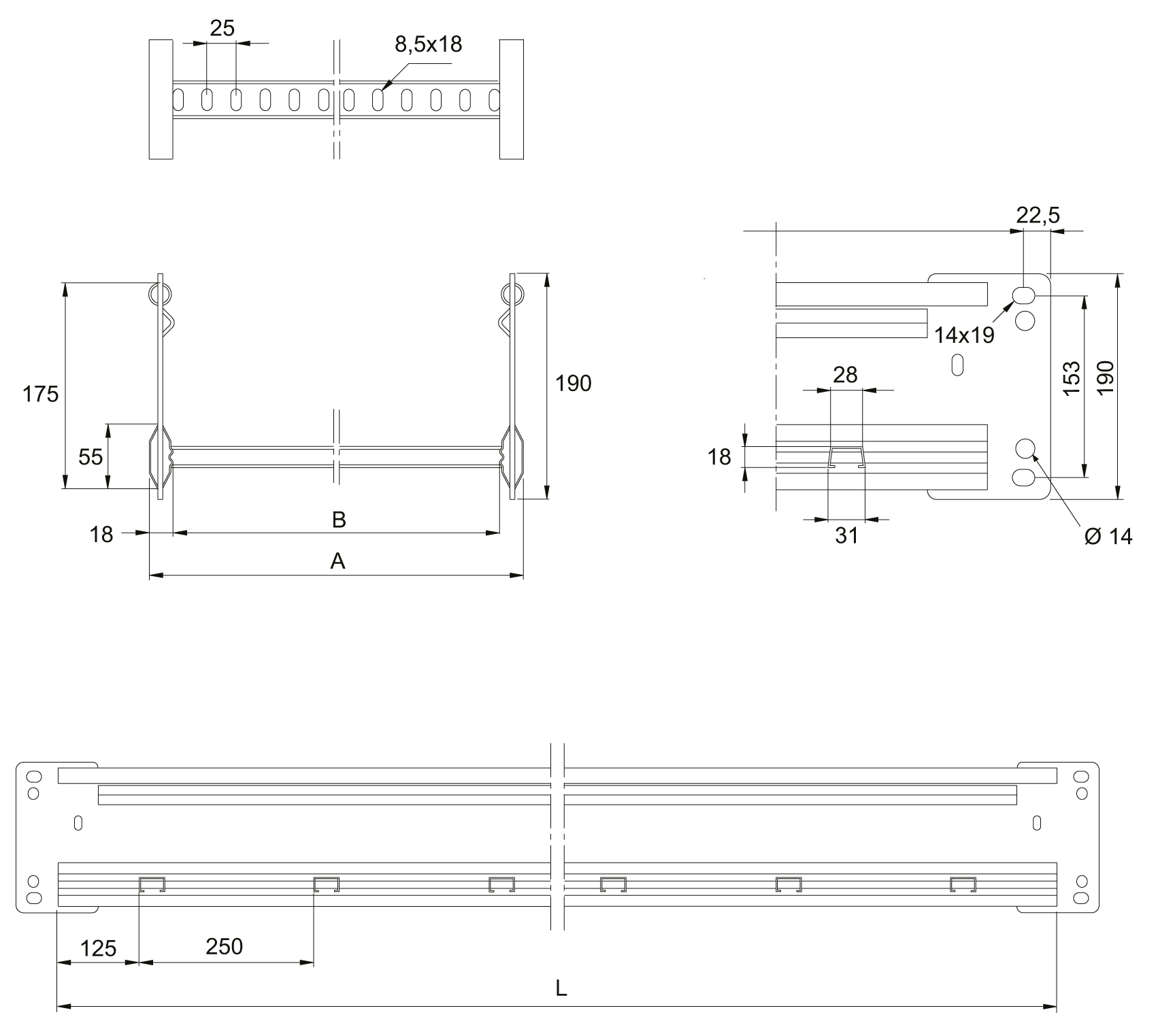 Cable ladder KHZP 20C-800 6m HDG | Wibe group