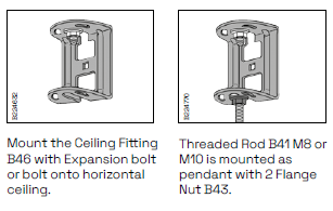 Ceiling fitting universal B46 EG | Wibe group